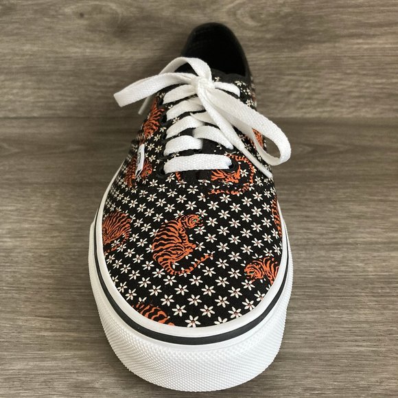 Vans | Shoes | Vans Authentic Tiger Floral Black Orange Nwob | Poshmark